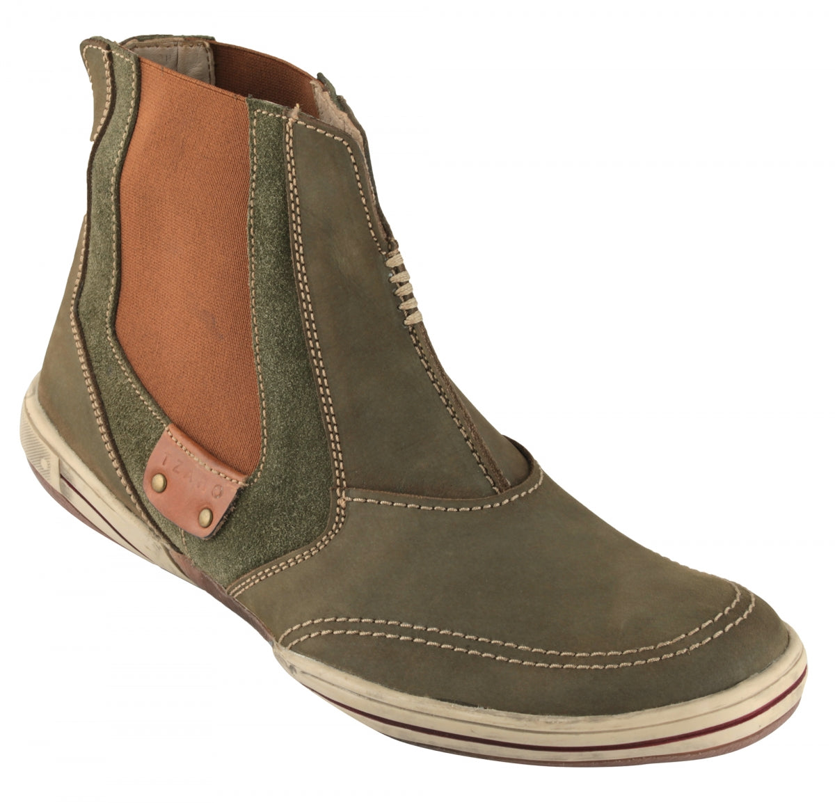 Buy Pure Leather Olive Color Boots Online for Men - TZARO