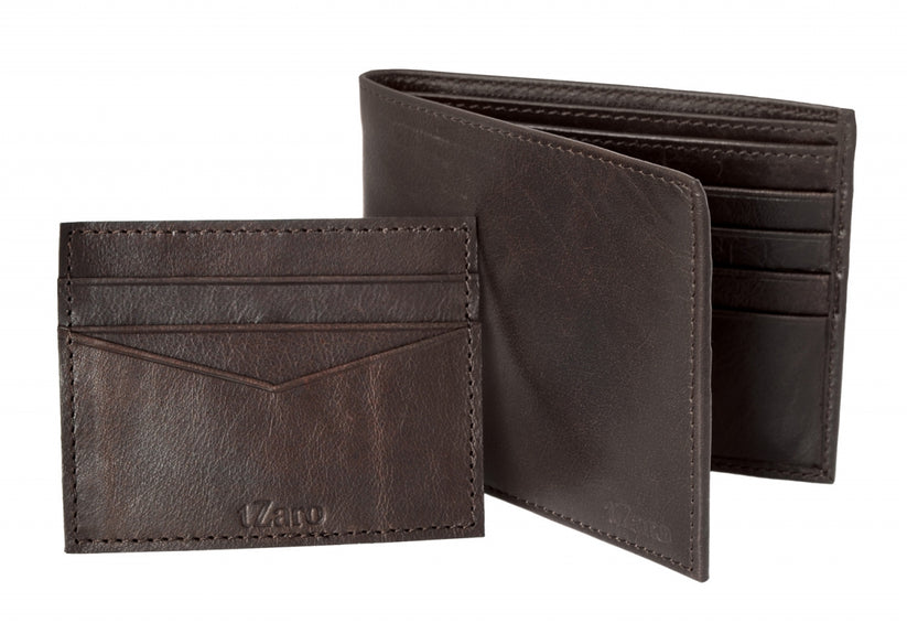 Buy Brown Genuine Leather Wallet with Credit Card Holder - TZARO