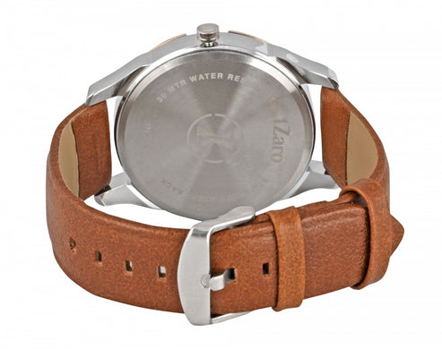 Buy Men's Tan Leather Strap Watch | Multifunction Watch - TZARO